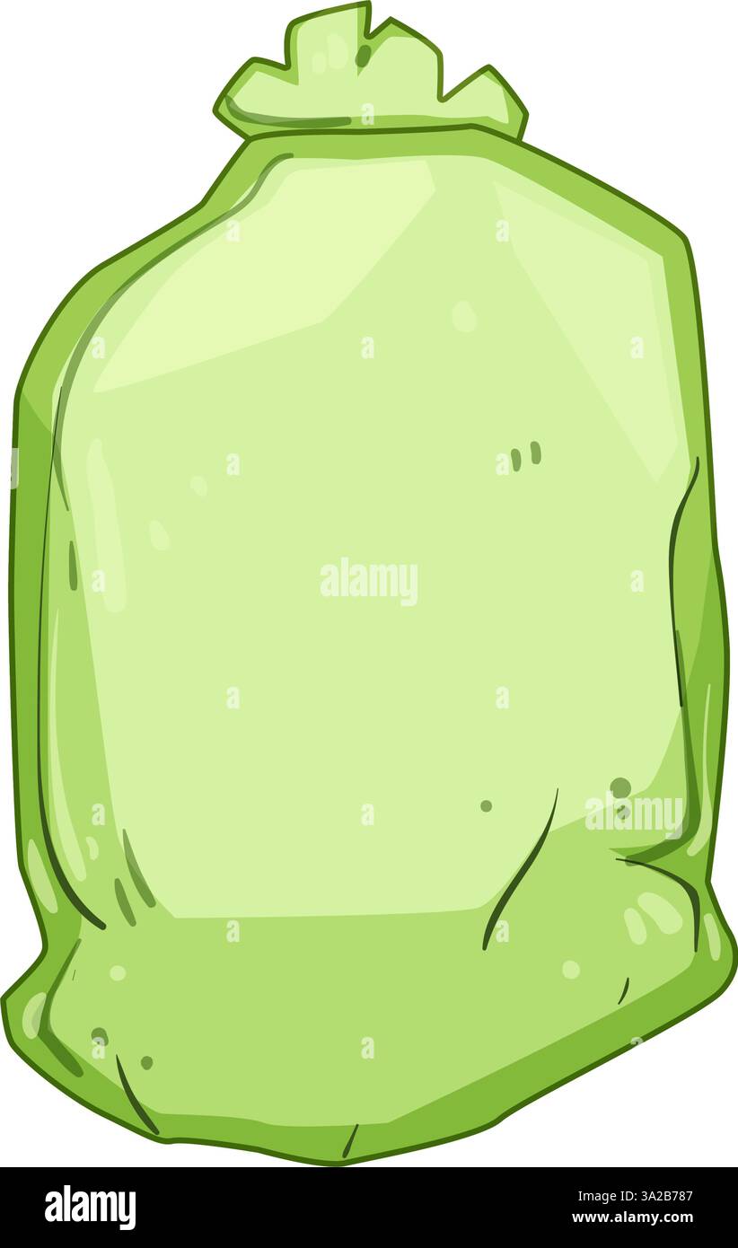 ecofriendly compostable trash bag cartoon vector illustration Stock ...