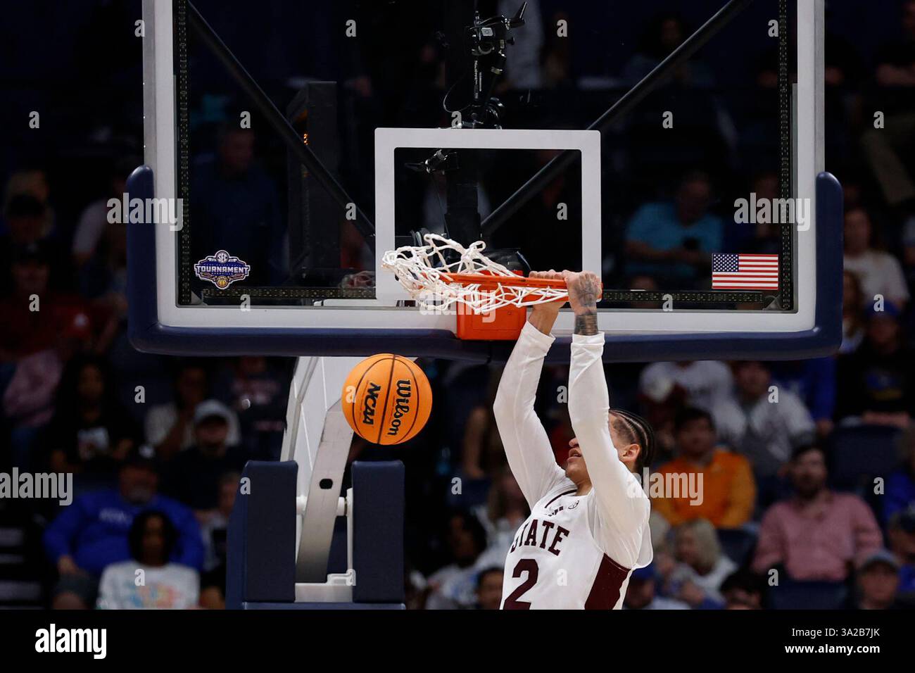 NASHVILLE, TN - MARCH 12: Mississippi State Bulldogs guard Riley Kugel ...