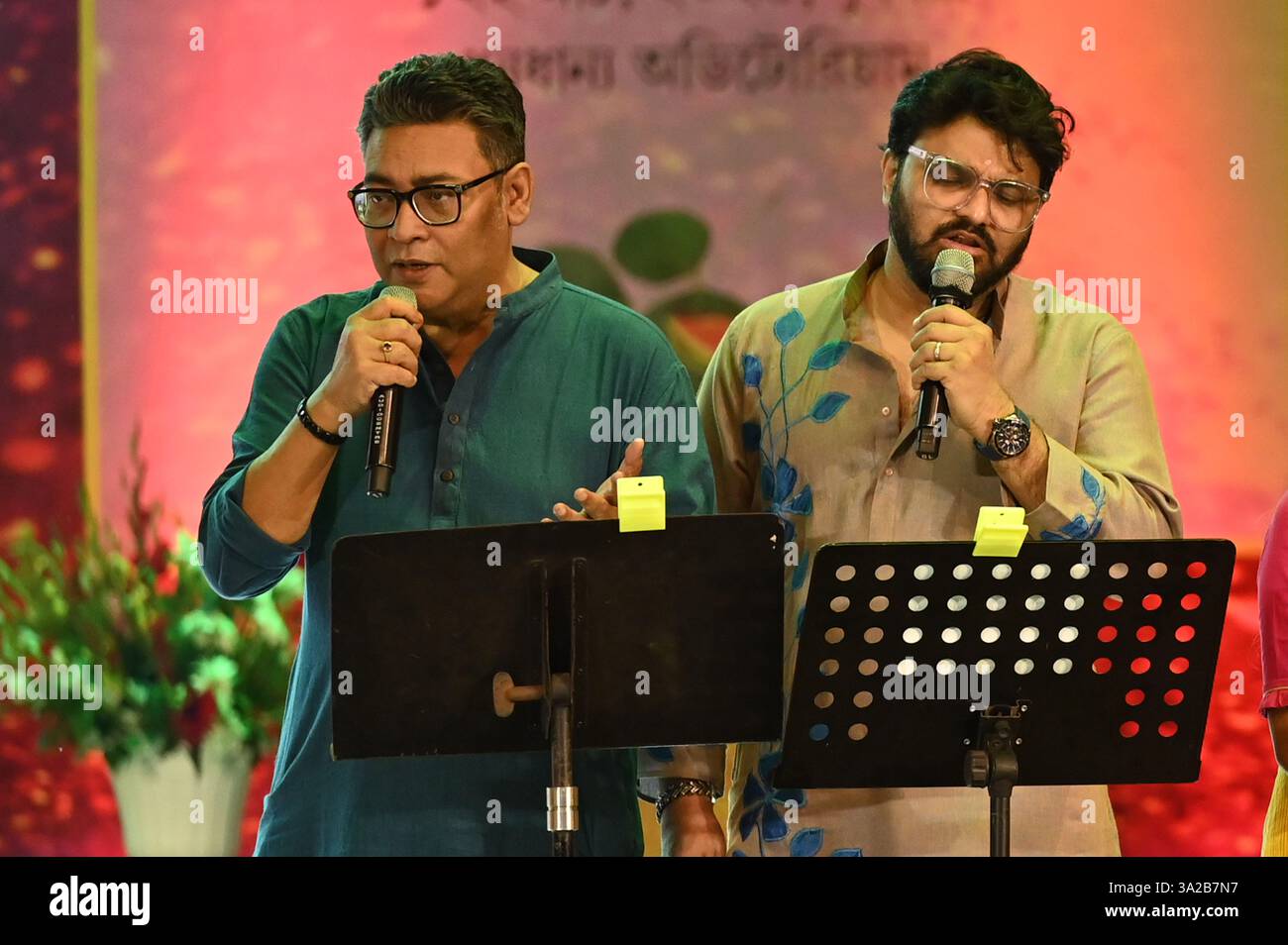 Kolkata, India. 12th Mar, 2025. KOLKATA, INDIA - MARCH 12: Minister Indranil Sen and Babul ...