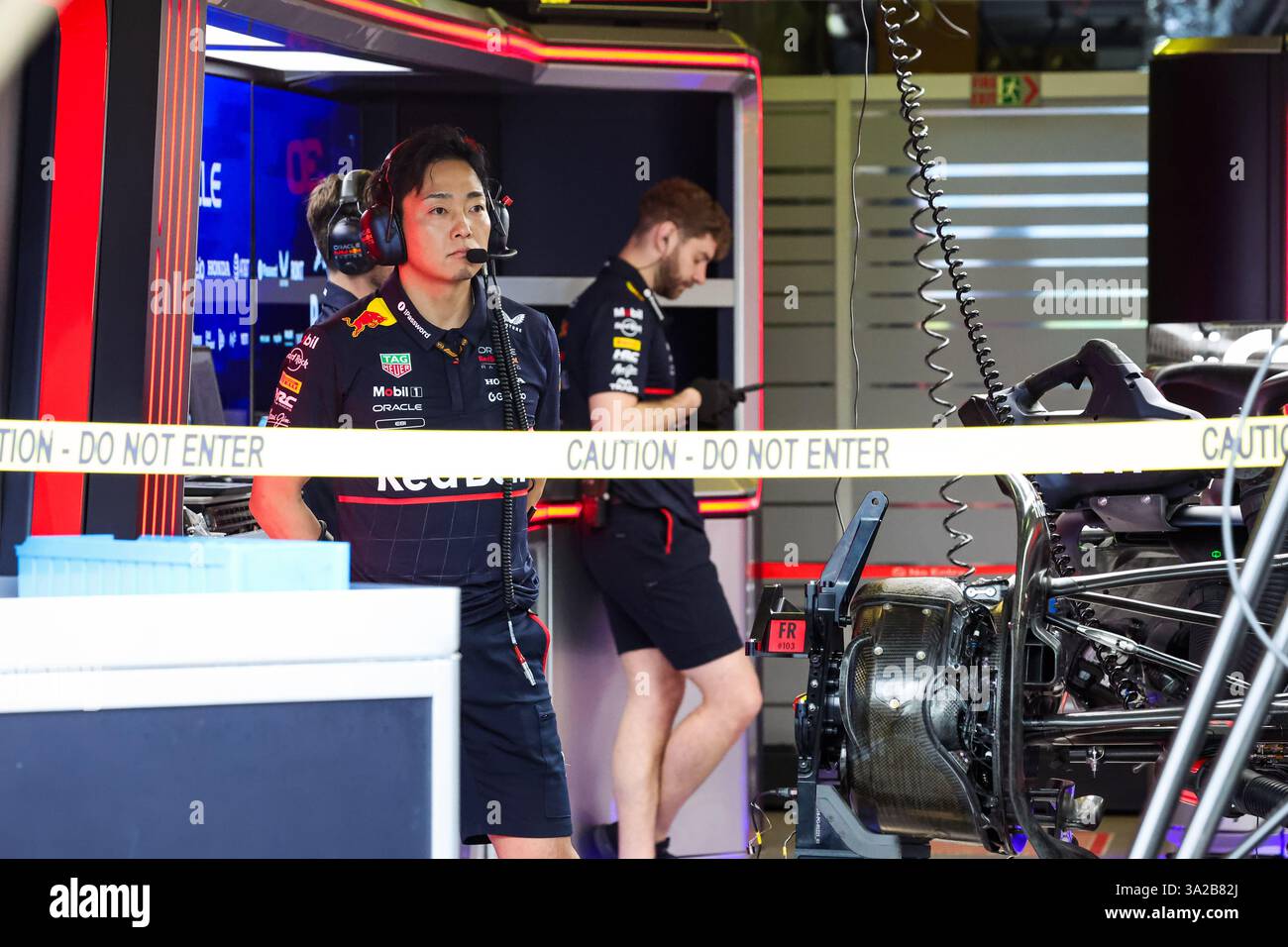 Honda powertrain technician at Red Bull Racing during the Formula 1 ...