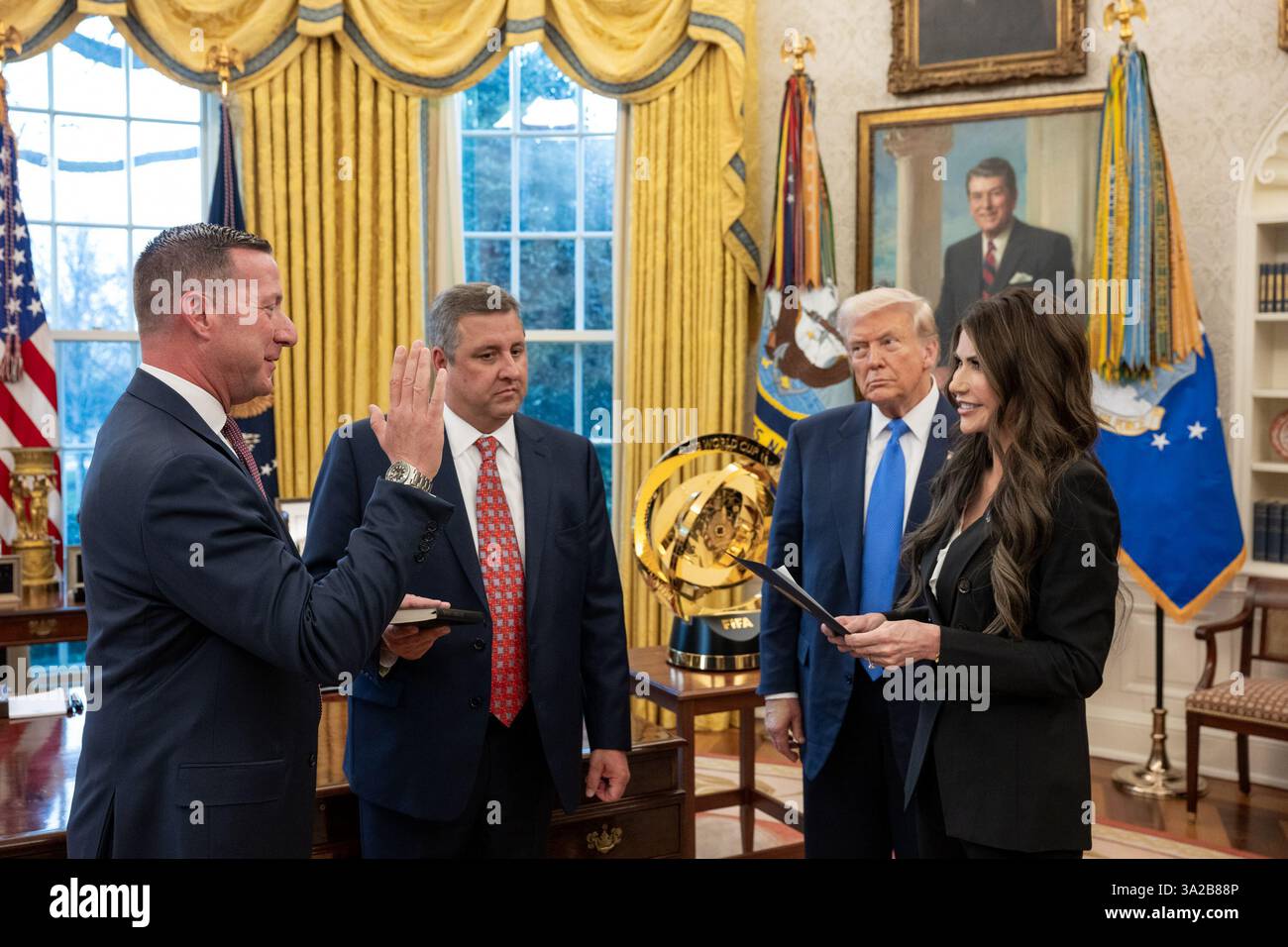 President Donald Trump holds a ceremonial swearing-in for Director of ...
