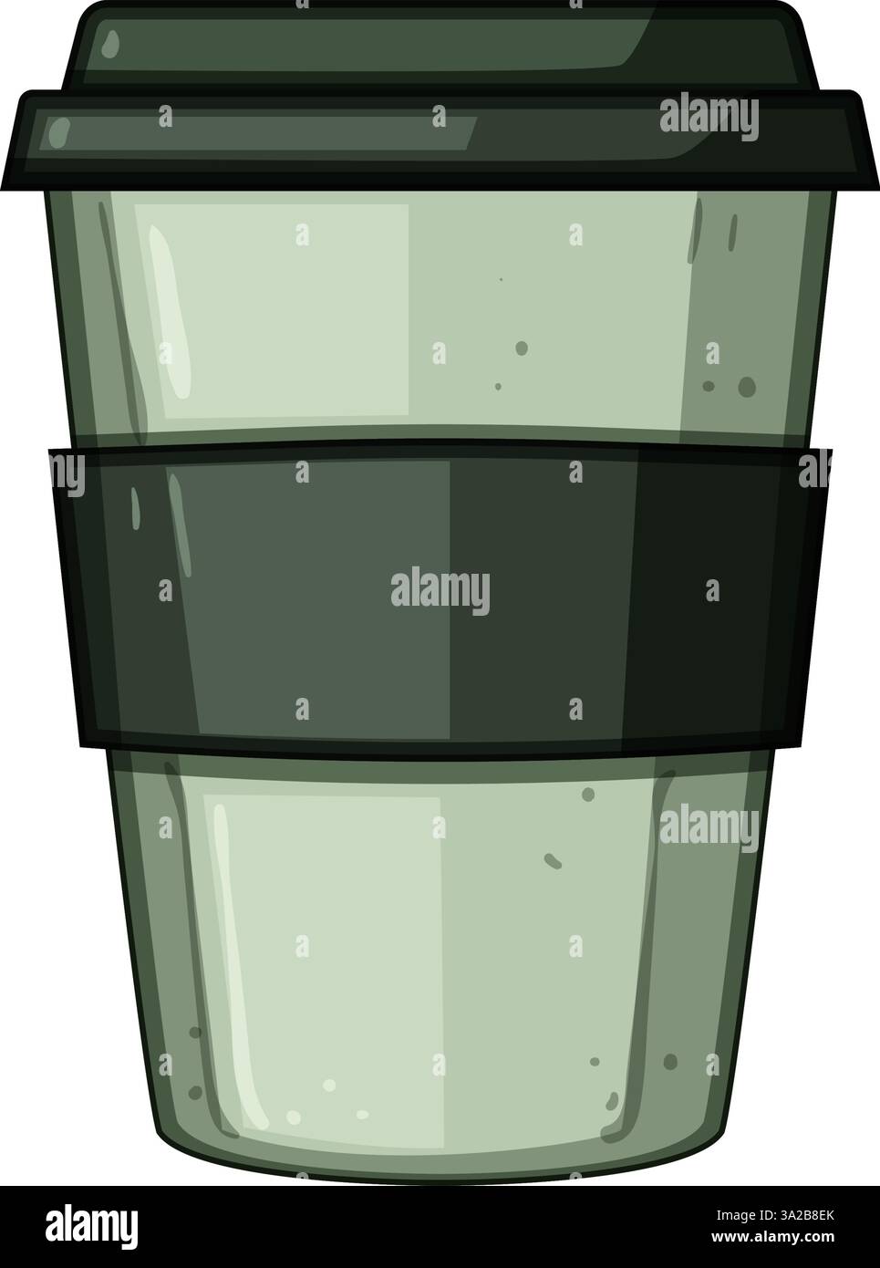 flute coffee cup reusable cartoon vector illustration Stock Vector ...