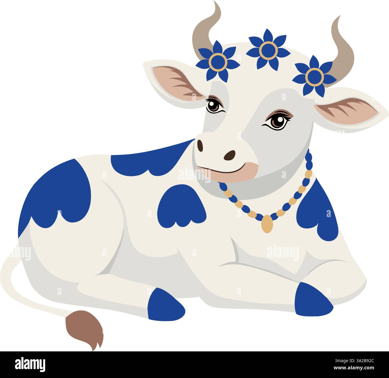 Indian Cow Resting Stock Vector Image & Art - Alamy