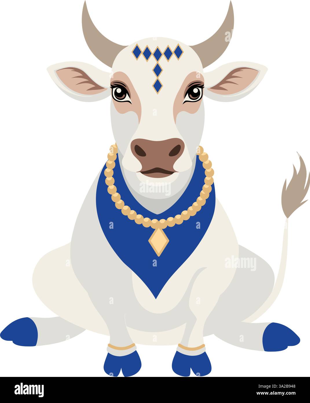 Indian Cow Ornamented Stock Vector Image & Art - Alamy