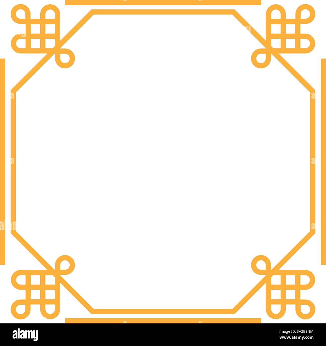 decorative chinese frame border cartoon vector illustration Stock ...