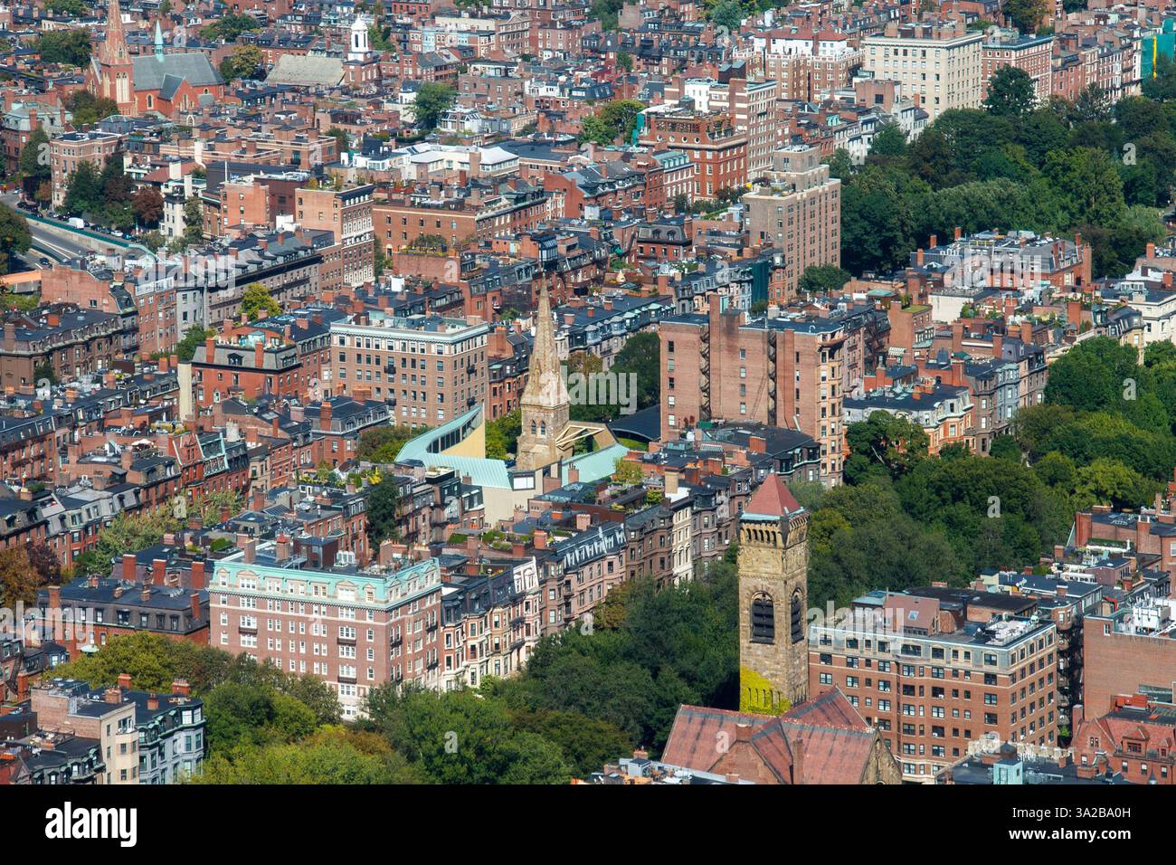 The First Baptist church and First church in boston towers and the ...