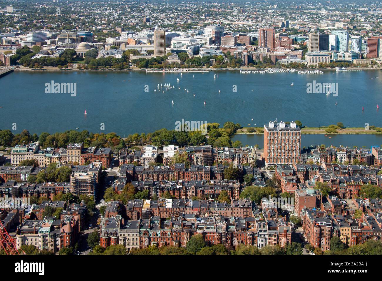 The Charles river waterfront, MIT building and the historical buildings ...
