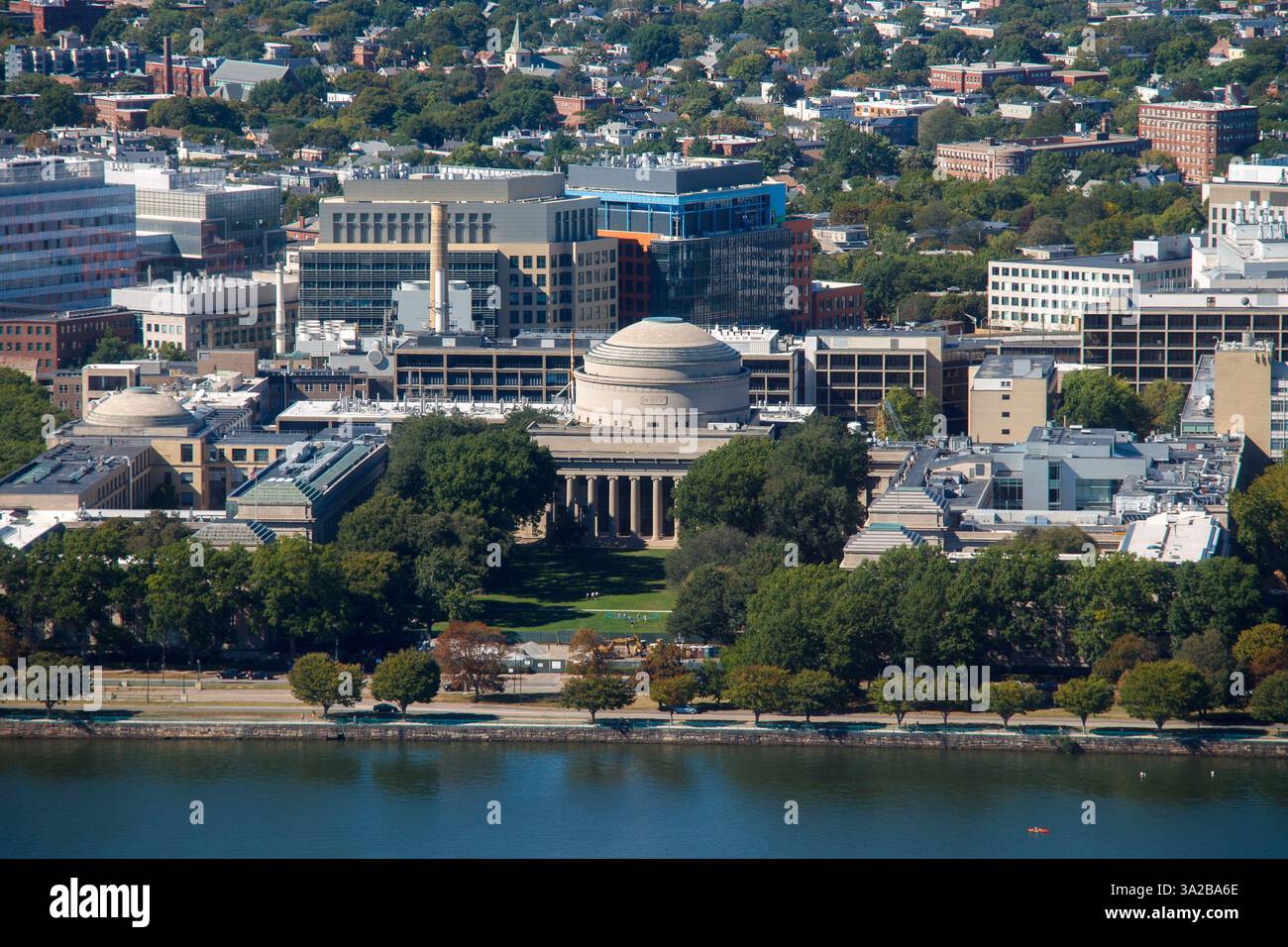 The Charles river waterfront, MIT building and the historical buildings ...