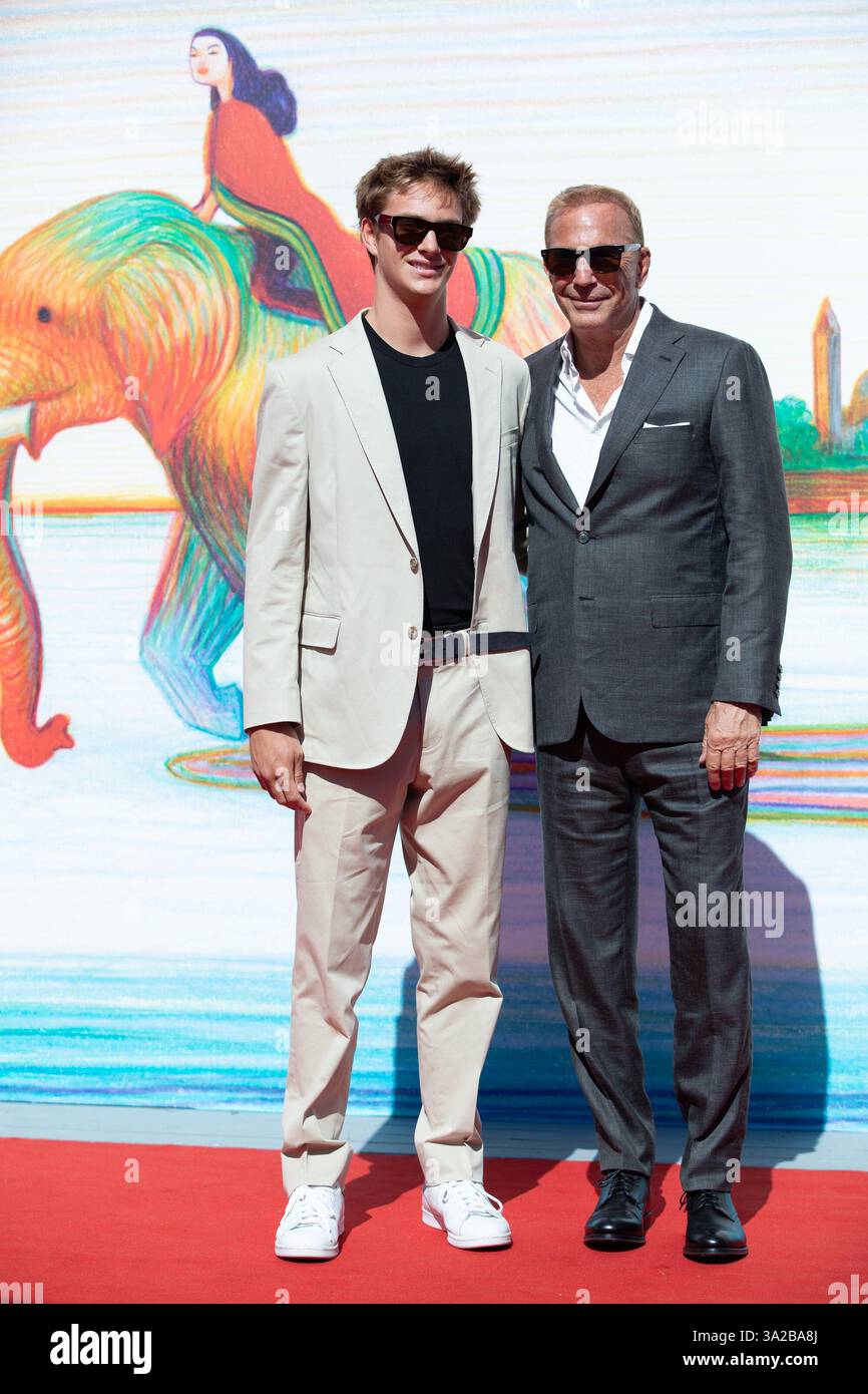 VENICE, ITALY - SEPTEMBER 07: Kevin Costner, Cayden Wyatt Costner at ...