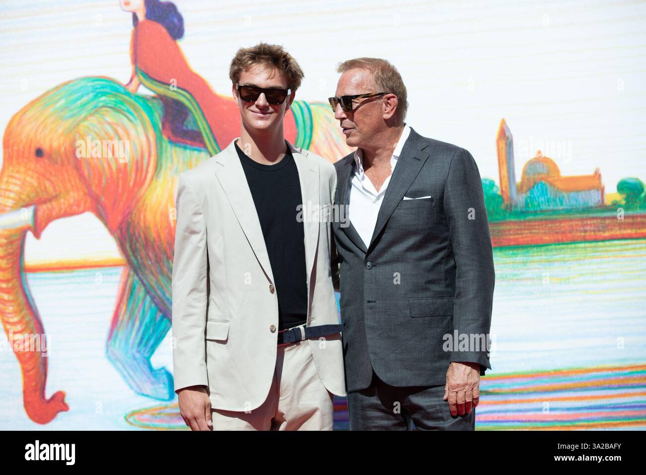 VENICE, ITALY - SEPTEMBER 07: Kevin Costner, Cayden Wyatt Costner at the "Horizon: An American ...