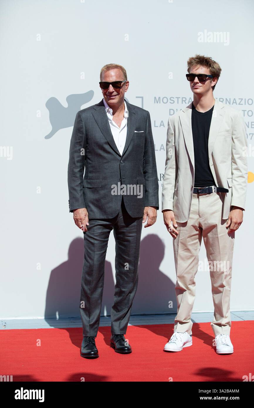 VENICE, ITALY - SEPTEMBER 07: Kevin Costner, Cayden Wyatt Costner at ...