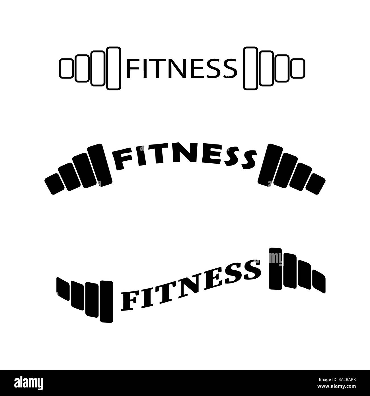 Fitness text emblem. Gym logo symbol. Strength training design. Bold ...
