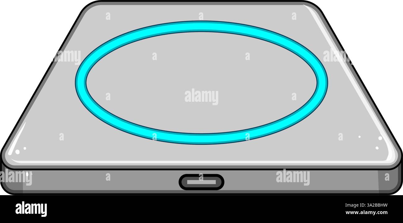 portable charging pad wireless cartoon vector illustration Stock Vector ...