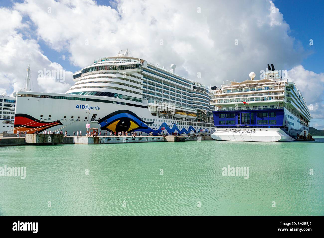 St John's Antigua and Barbuda,Cruise Port Harbour harbor,AIDA Perla ...