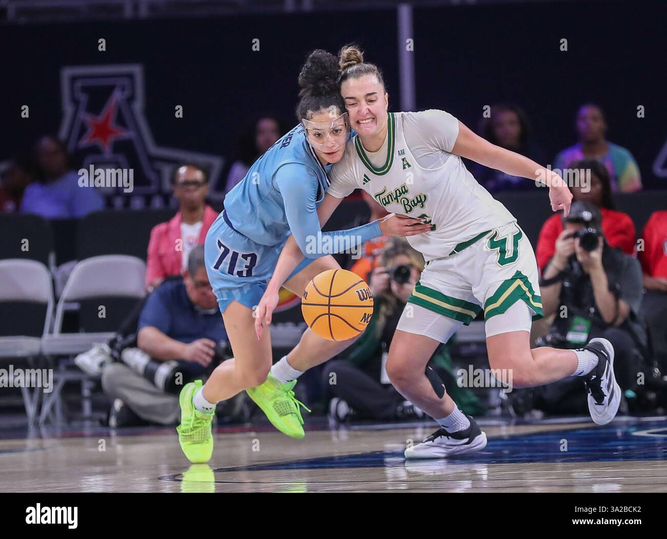 March 12, 2025, Fort Worth, Texas, USA: Riceâ€™s MALIA FISHER (1) and ...