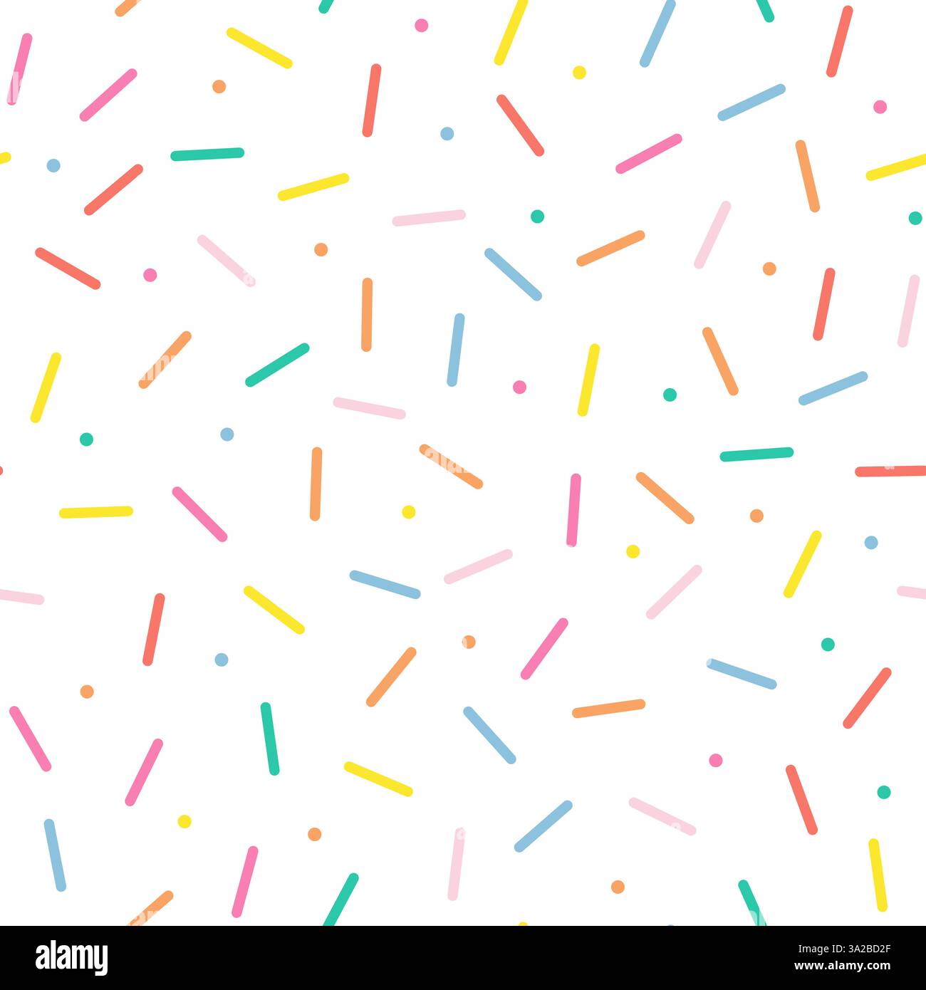 Sprinkle Pattern. Rainbow dotted lines on white background. Small dash ...