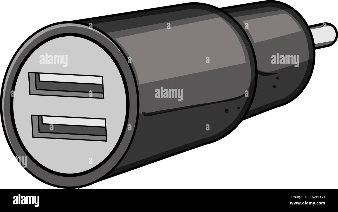 adapter car charger wireless cartoon vector illustration Stock Vector ...