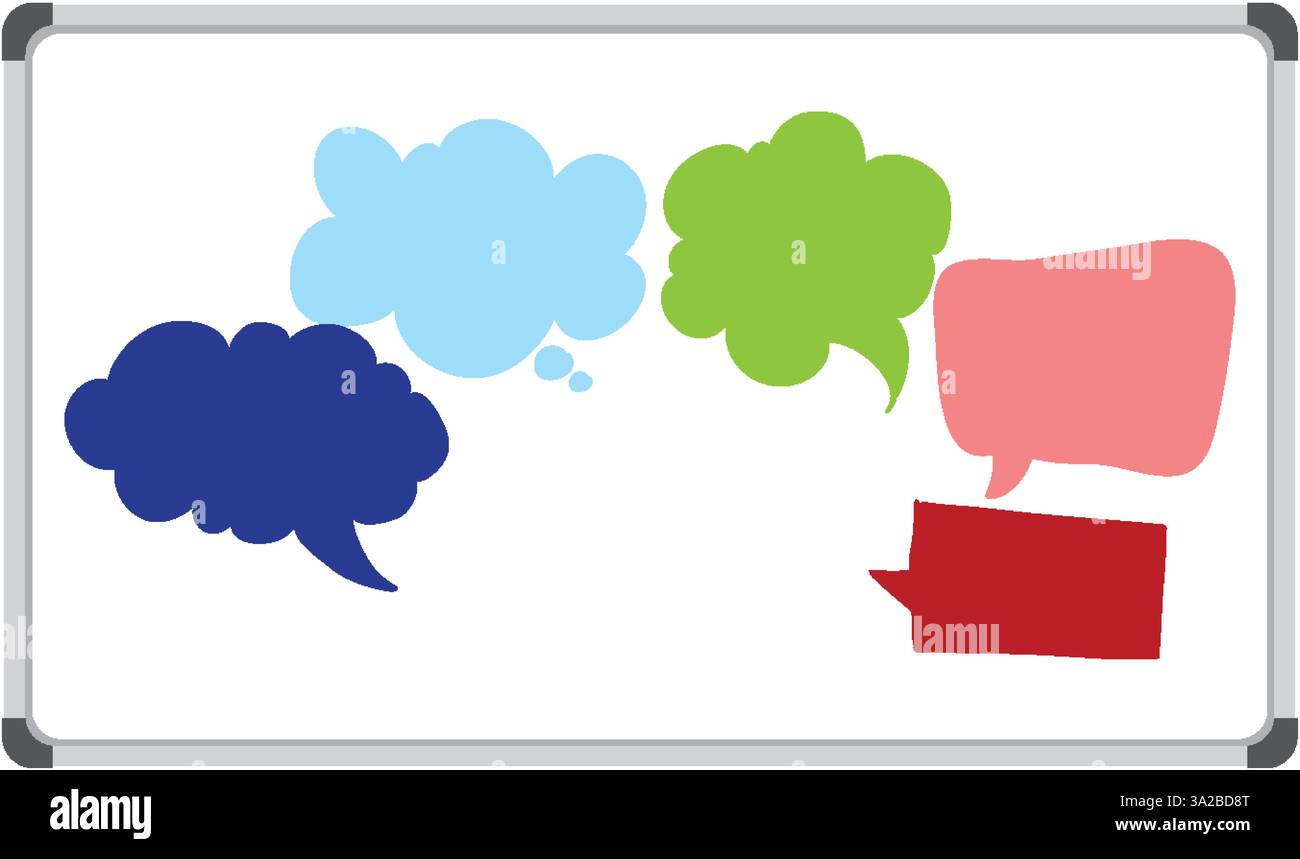 Illustration of diverse speech bubbles on whiteboard Stock Vector Image ...