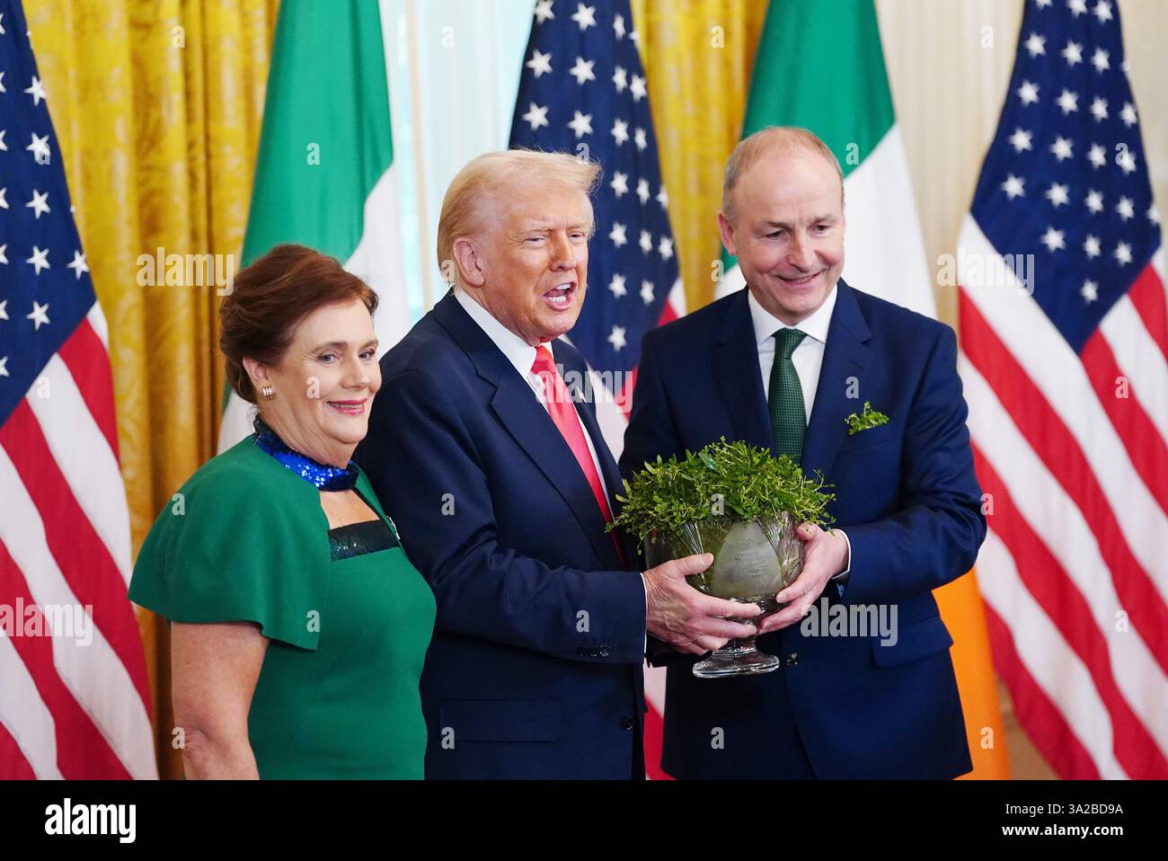 Taoiseach (Prime Minister) Michael Martin of Ireland, right, and his ...