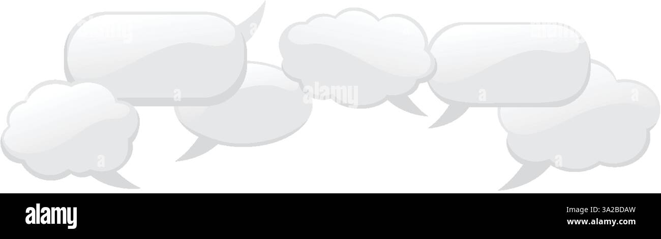 Illustration of overlapping speech bubbles for dialogue Stock Vector ...