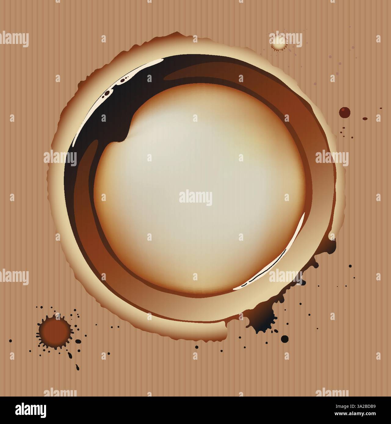 A detailed vector illustration of a coffee stain on a textured ...