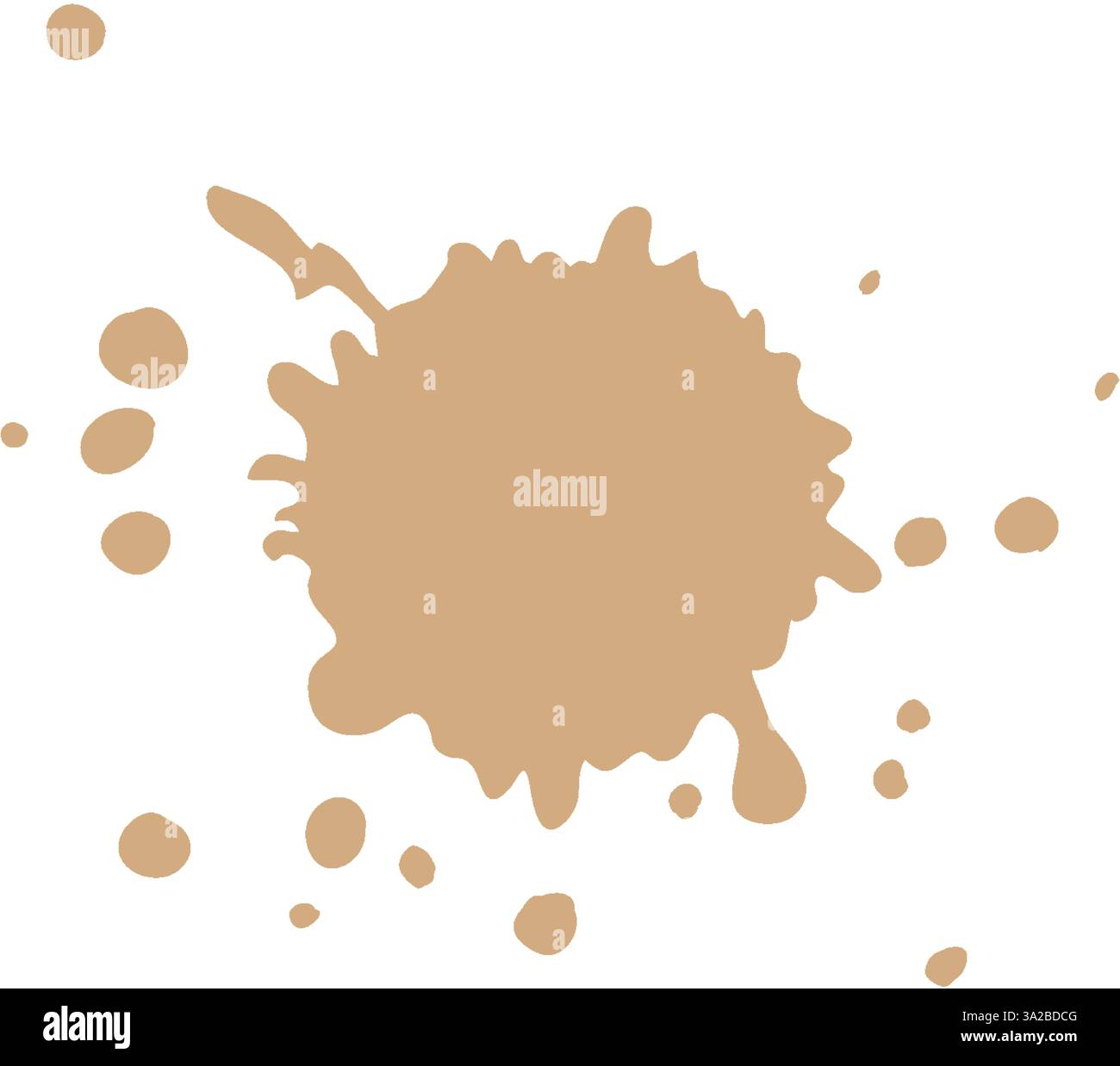 A detailed vector illustration of a coffee stain with splatter effect ...