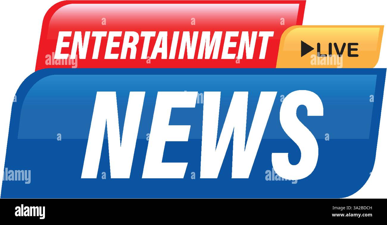 Bold vector illustration of an entertainment news banner with vibrant ...