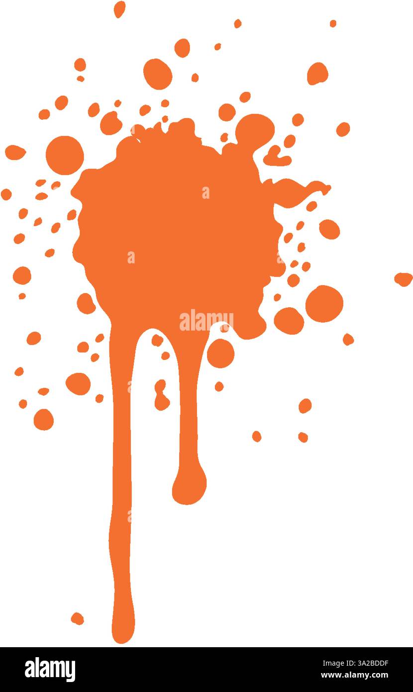 Dynamic vector illustration of an orange paint splatter, showcasing ...
