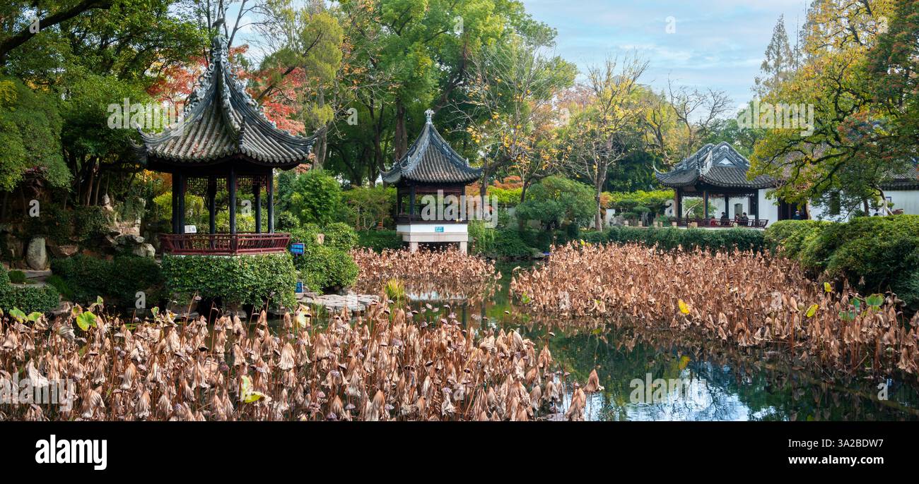 Scenery of Qushui Garden, a classical garden in Qingpu District ...