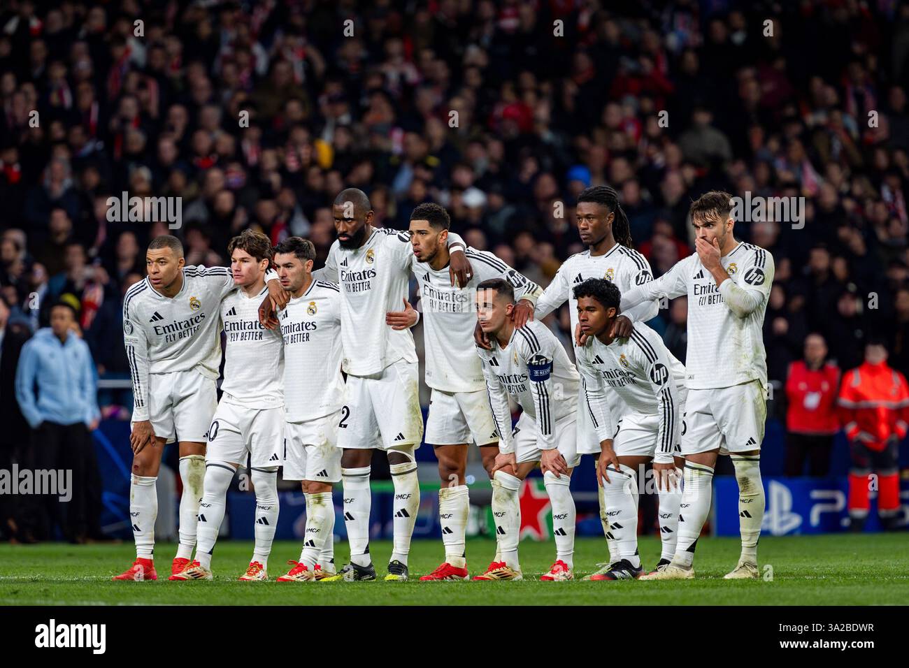 Madrid, Madrid, Spain. 12th Mar, 2025. Real Madrid players (from L to R ...