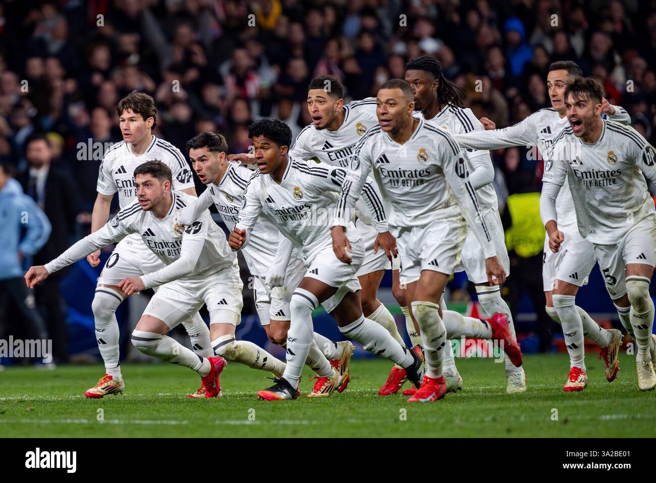Madrid, Madrid, Spain. 12th Mar, 2025. Real Madrid players (from L to R ...