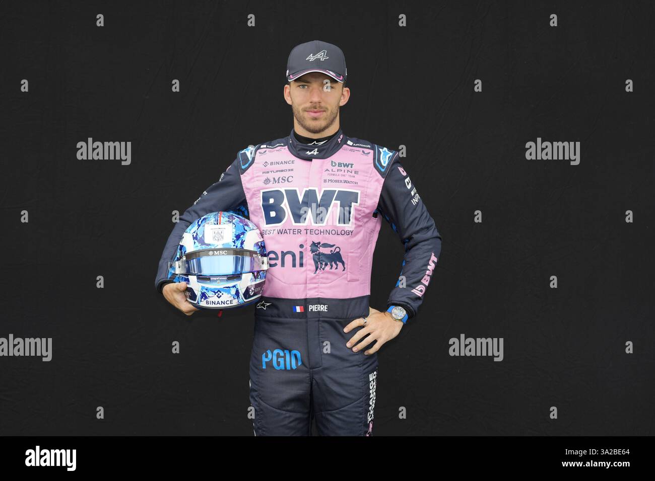 Alpine driver Pierre Gasly of France poses during the drivers portrait ...