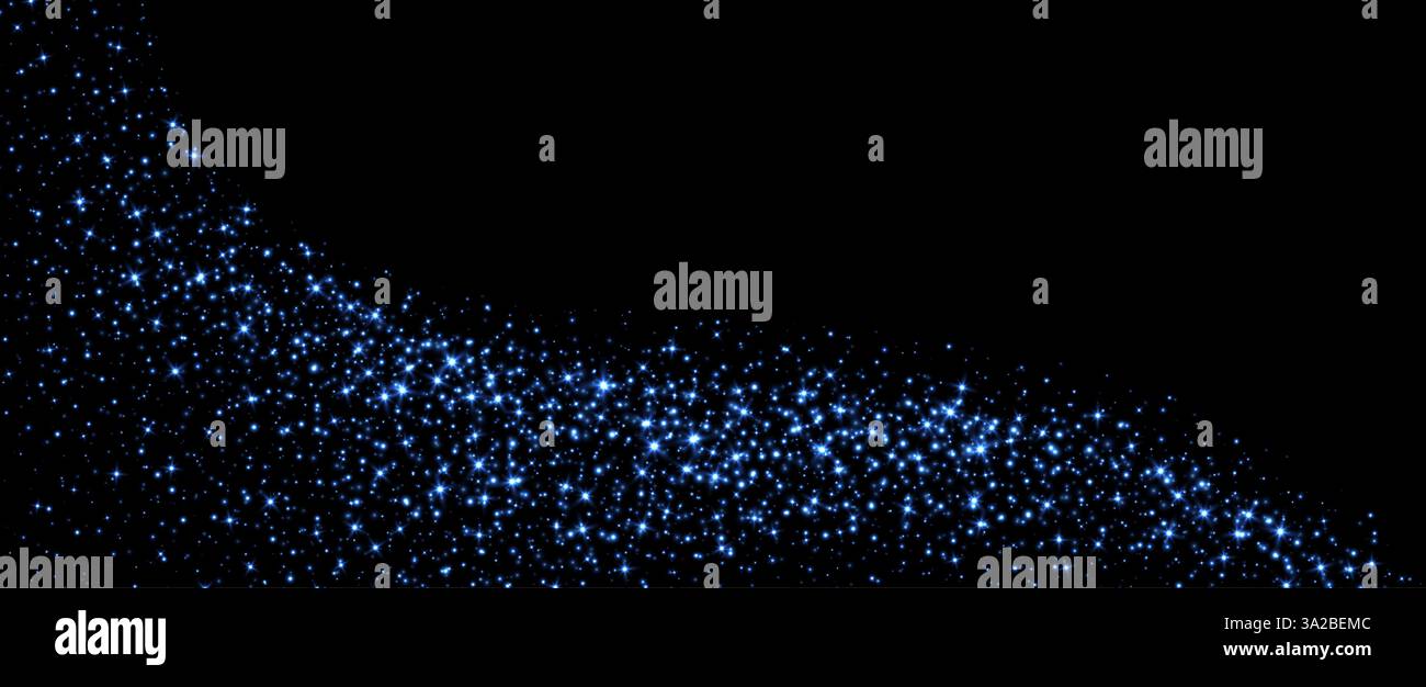 Blue stars and sparkles, magic star dust background, light effect with ...