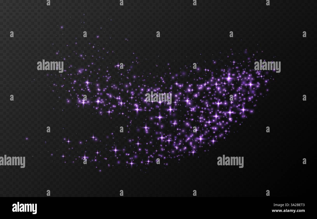 Purple stars and sparkles, magic star dust background, light effect ...