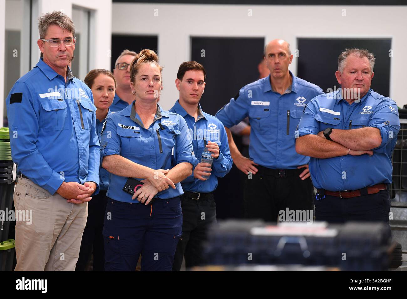 Brisbane, Australia. 13th Mar, 2025. Staff members from Disaster Relief ...