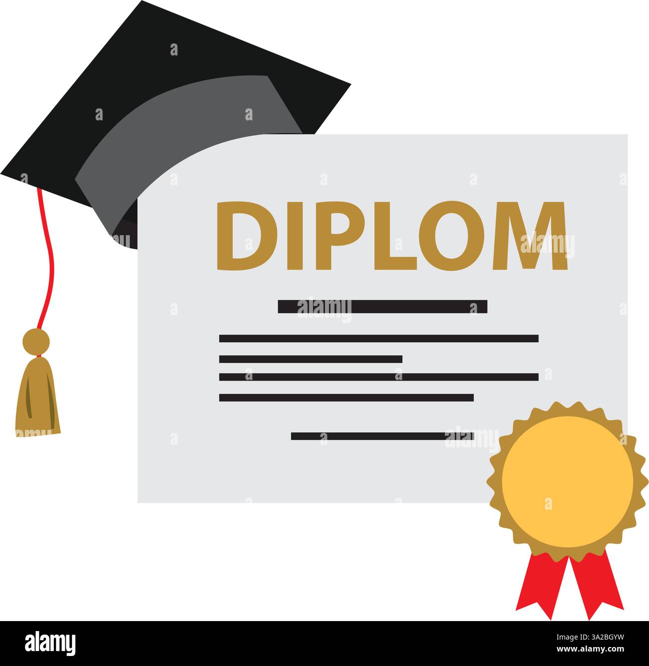 Learning concept isolated graduation cap Stock Vector Images - Alamy