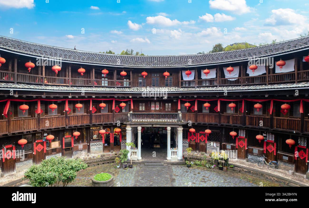 Yongding Scenic Spot, Fujian Earth building Complex, China Stock Photo ...