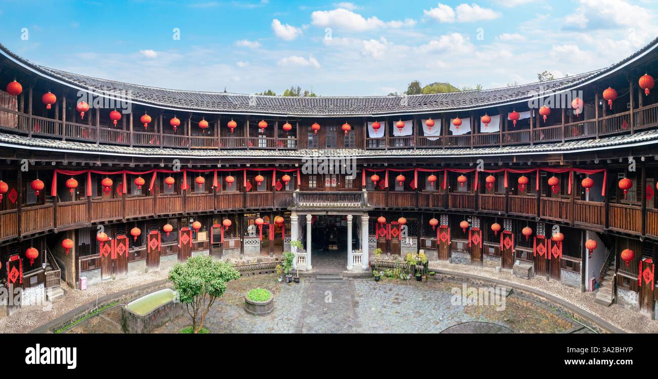 Yongding Scenic Spot, Fujian Earth building Complex, China Stock Photo ...