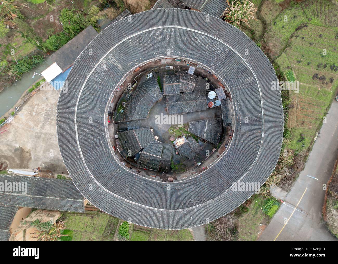 Yongding Scenic Spot, Fujian Earth building Complex, China Stock Photo ...