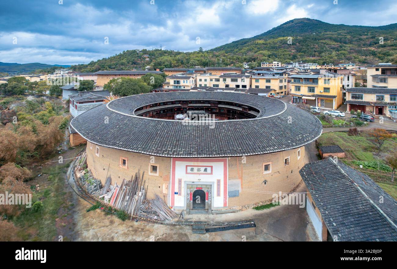 Yongding Scenic Spot, Fujian Earth building Complex, China Stock Photo ...