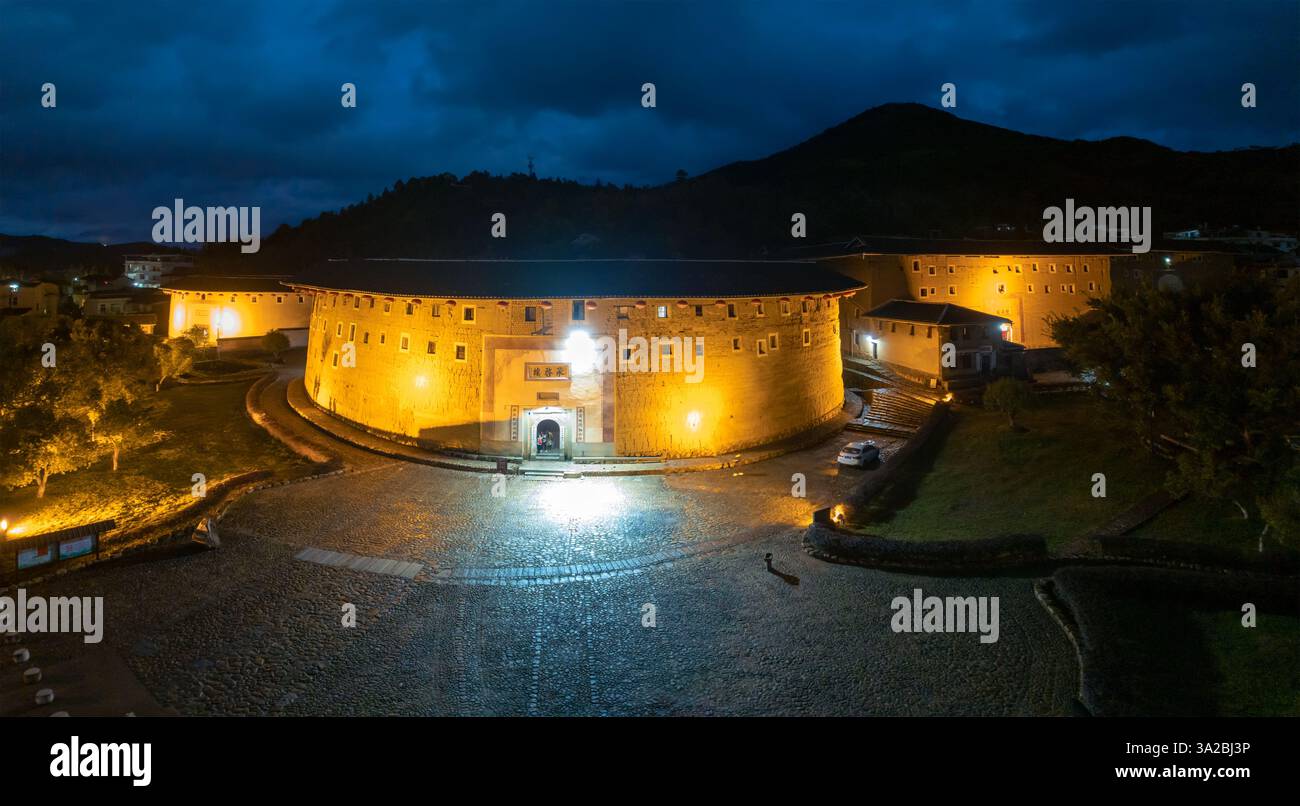 Yongding Scenic Spot, Fujian Earth building Complex, China Stock Photo ...