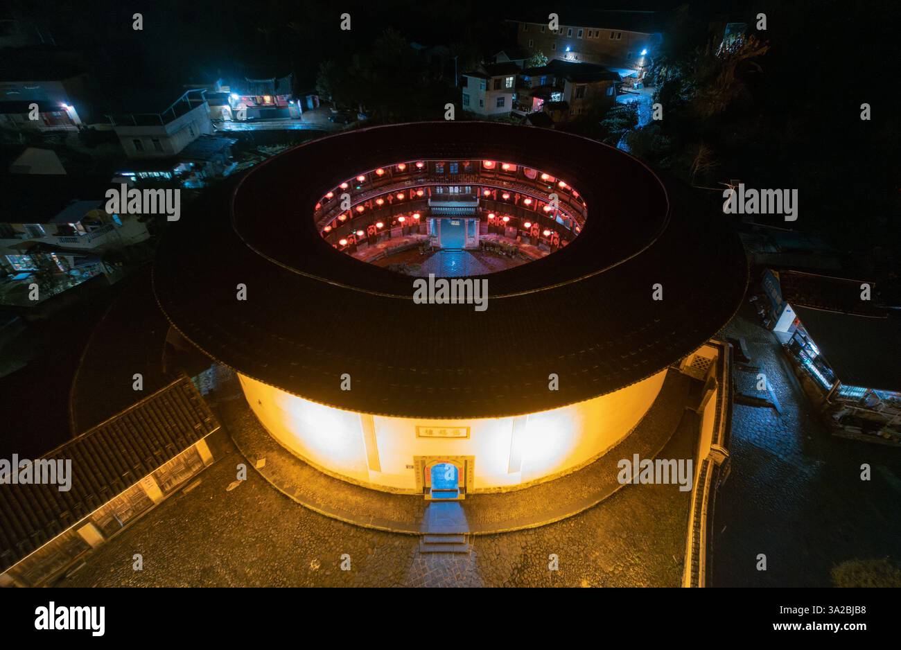 Yongding Scenic Spot, Fujian Earth building Complex, China Stock Photo ...