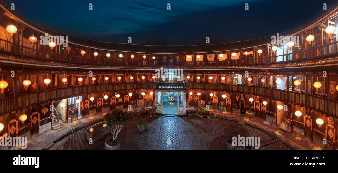 Yongding Scenic Spot, Fujian Earth building Complex, China Stock Photo ...