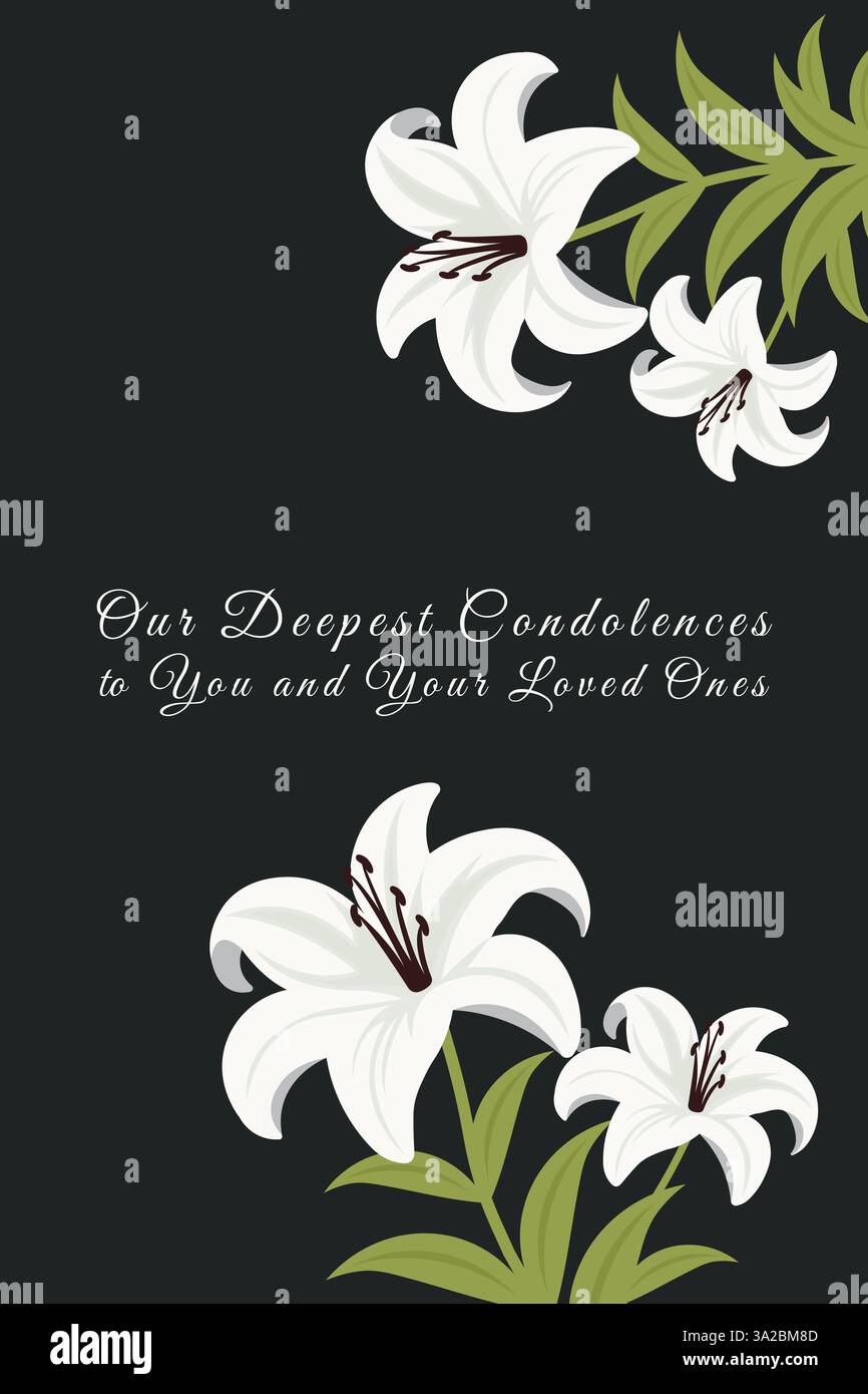 Condolence card flat vector illustration Stock Vector Image & Art - Alamy