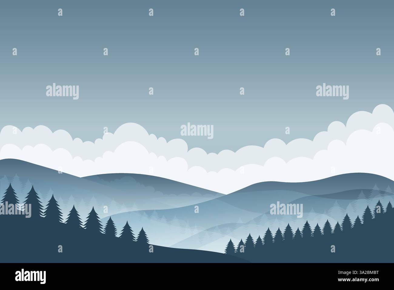 fog in mountains flat vector illustration Stock Vector Image & Art - Alamy