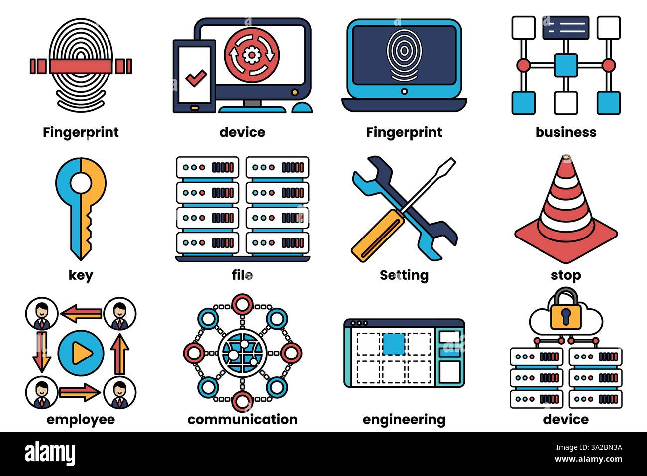 A Set of illustrations in the concept of electronic devices in line ...