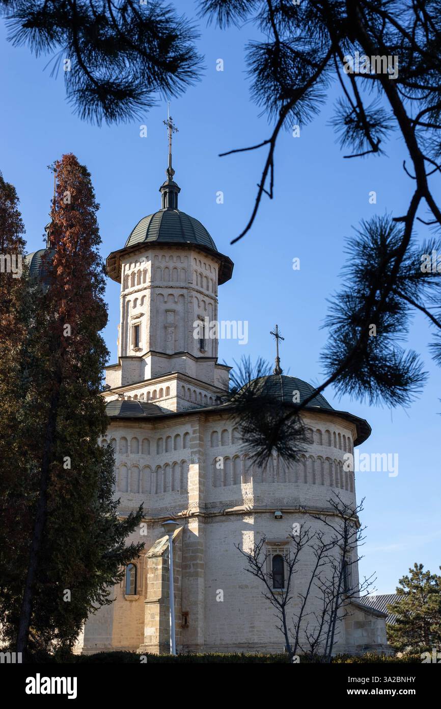 The medieval Cetatuia Monastery, a monastery of monks located on a hill ...