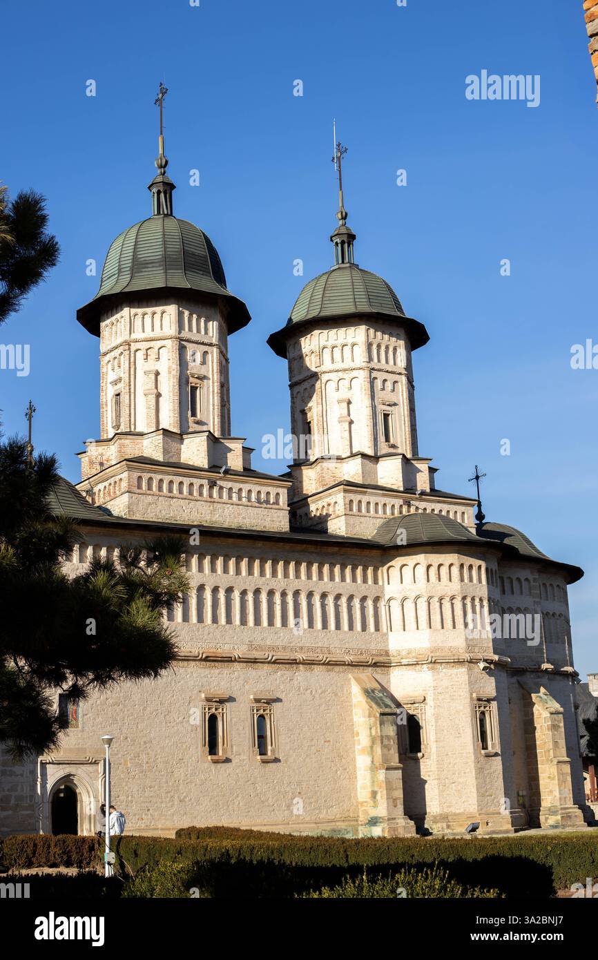 The medieval Cetatuia Monastery, a monastery of monks located on a hill ...