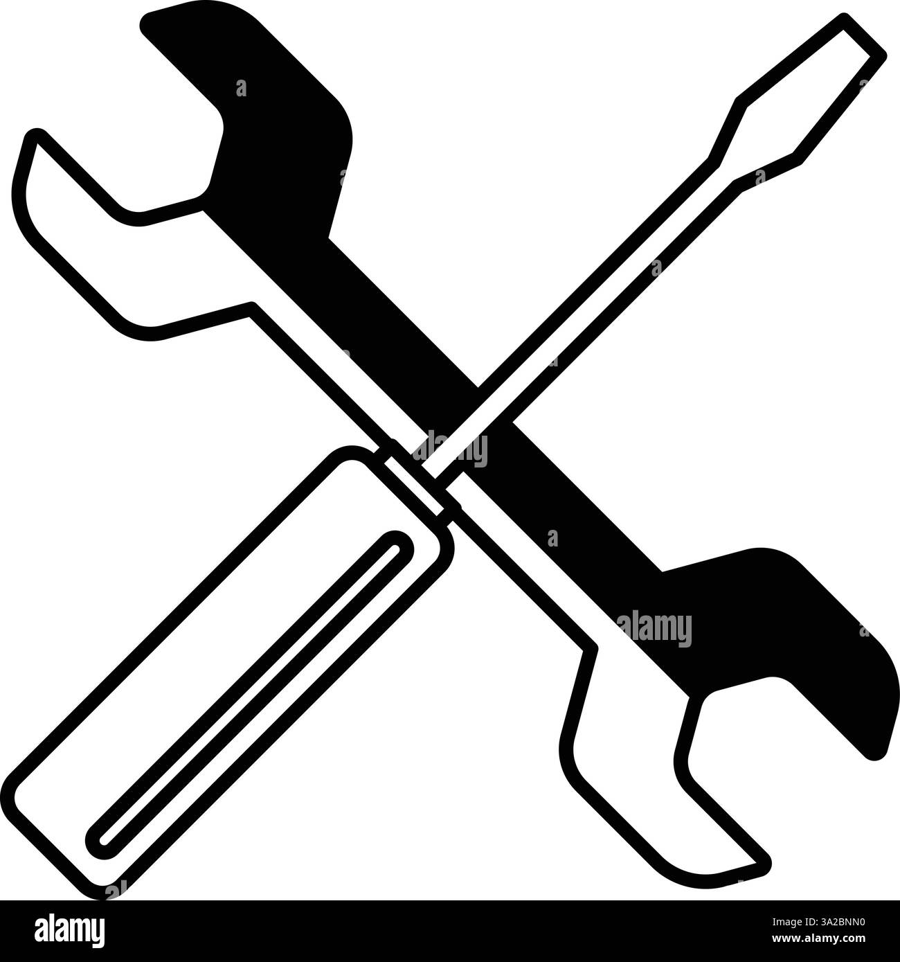 A wrench and a screwdriver are shown together Stock Vector Image & Art ...