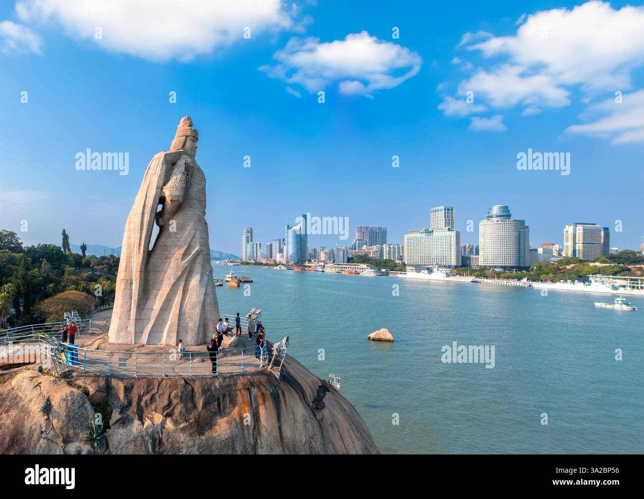 The urban environment of the Zheng Chenggong statue on Gulangyu Island ...